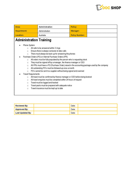 Administration Guidelines – docushop