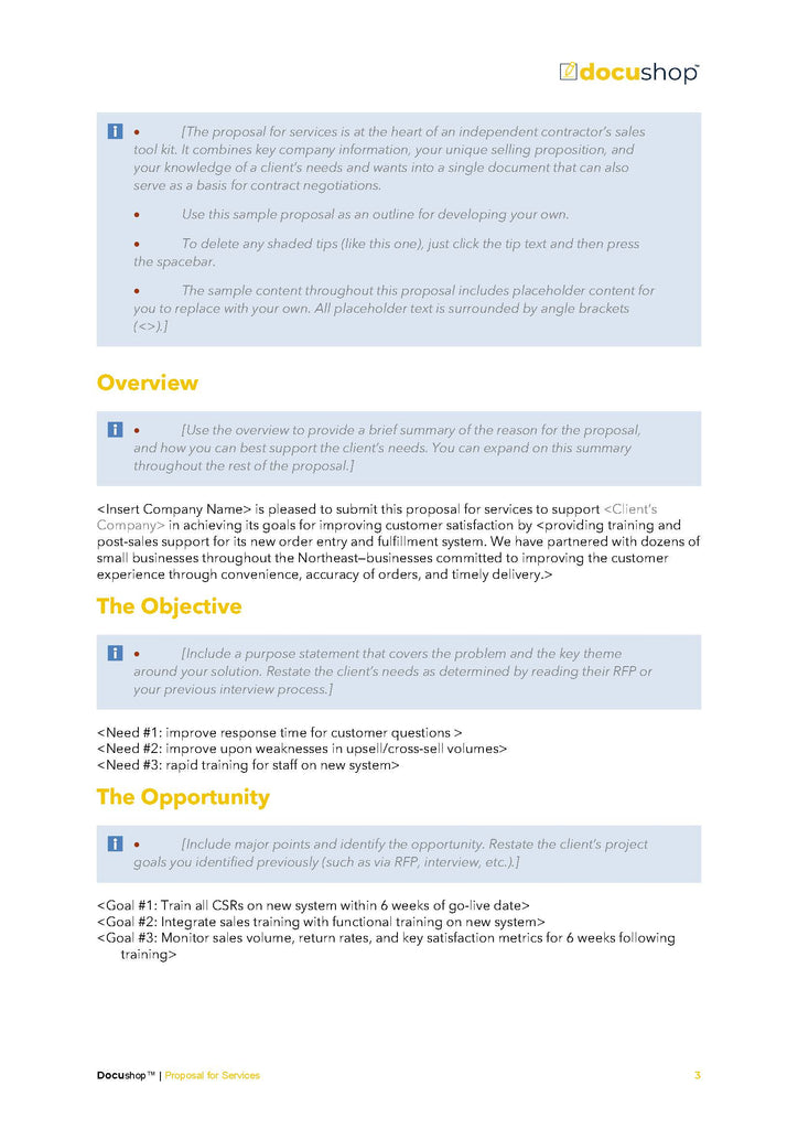 Marketing Proposal Editable Word Template – docushop